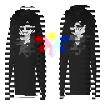 Philippine Flag Pinoy Flag Filipino Pinoy Sun Long Sleeve T-Shirt ...
