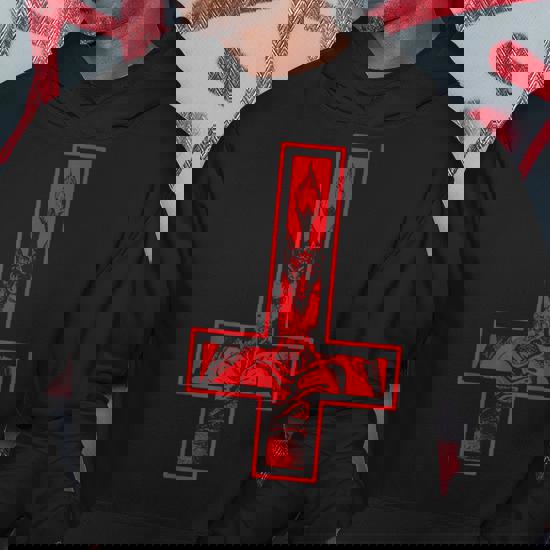 Logotipo De Cruz Invertida Cruz Lunar Mística. Geometría Sagrada,