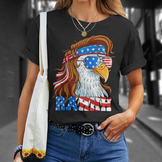 American Eagle Skjorte Meme Funny 4th Of July USA Flag American