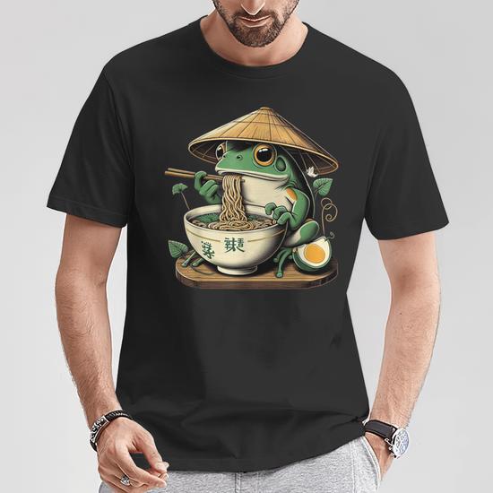 Frog Shirt Anime Hilarious Frog Playing Banjo With Anime Eyes For Boys