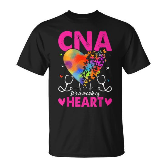 Cna Shirts Cna It's A Work Of Heart Men's T Shirt Back Print