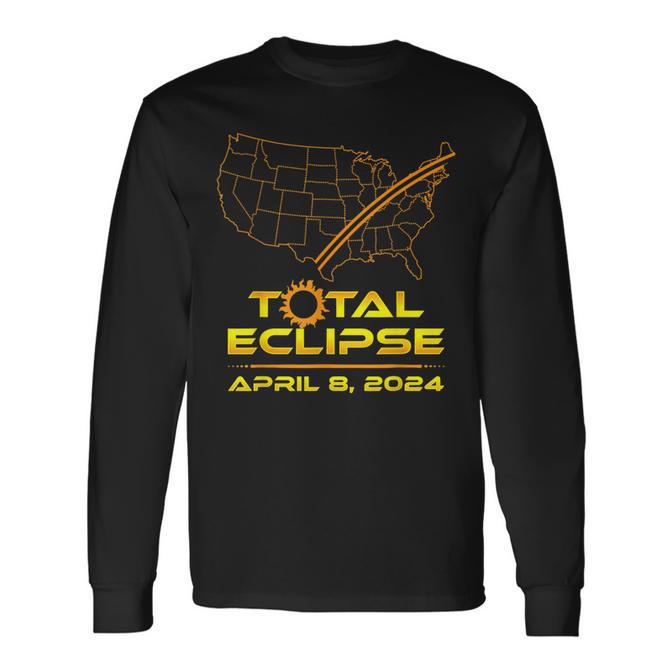 April 8 2024 Total Solar Eclipse Totality Eclipse Long Sleeve T-Shirt ...