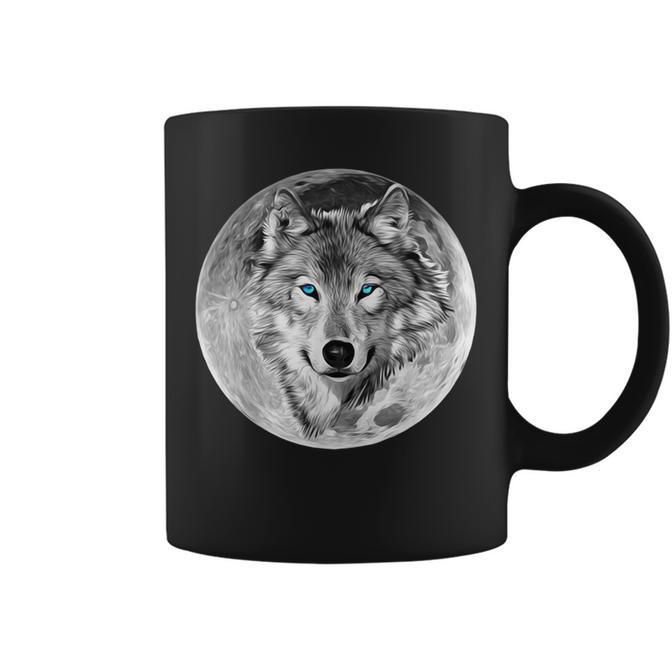 Motivo Animal Silueta Naturaleza Cara De Lobo Lobo Taza de café - Regaloses