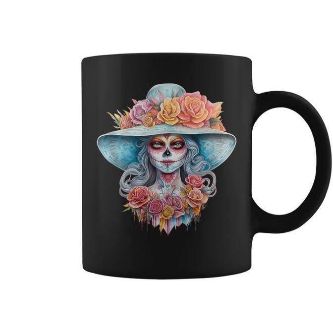 Día De Los Muertos La Catrina Día De Los Muertos Cráneo De Azúcar Taza ...