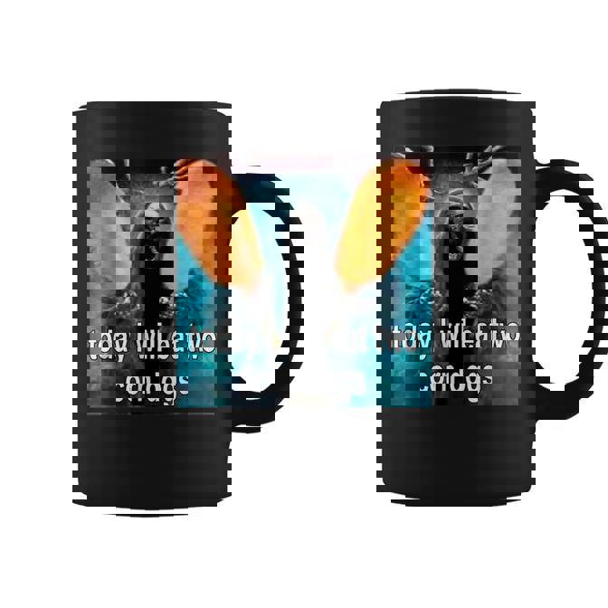 Today I Will Eat Two Corn Dogs Skeleton Meme Trendy Coffee Mug | Mazezy