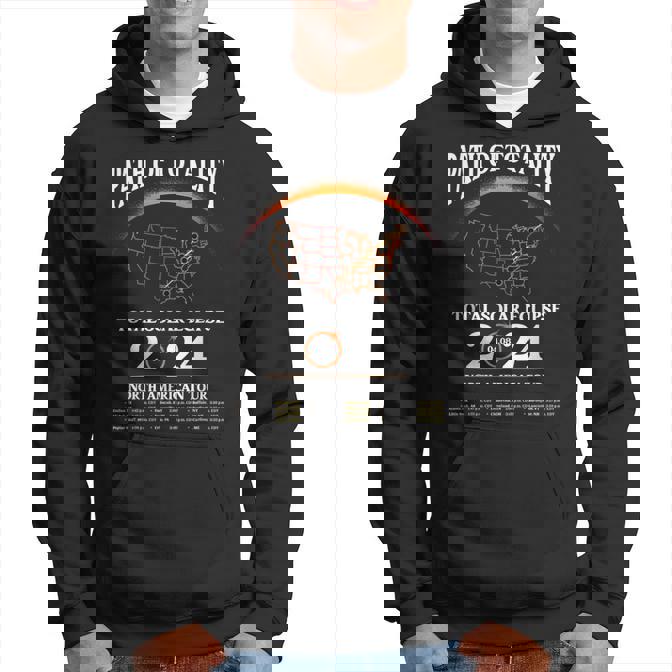 2024 Total Solar Eclipse April 8 Path Of Totality Hoodie | Mazezy