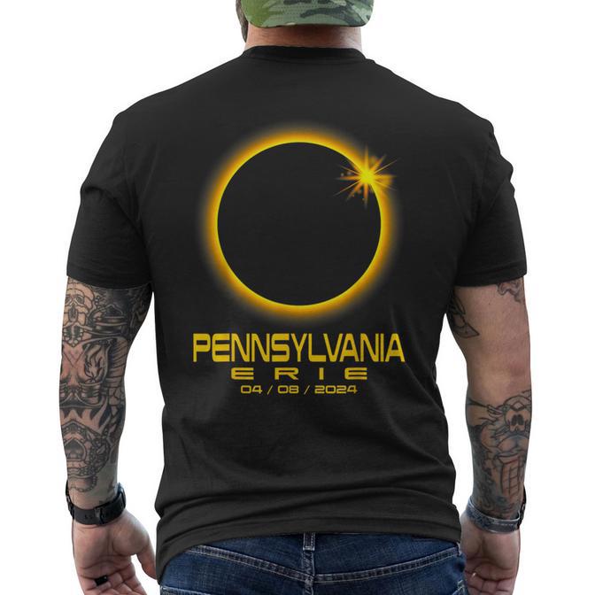 Erie Pennsylvania April 8 2024 Solar Eclipse Pa Men's T-shirt Back ...