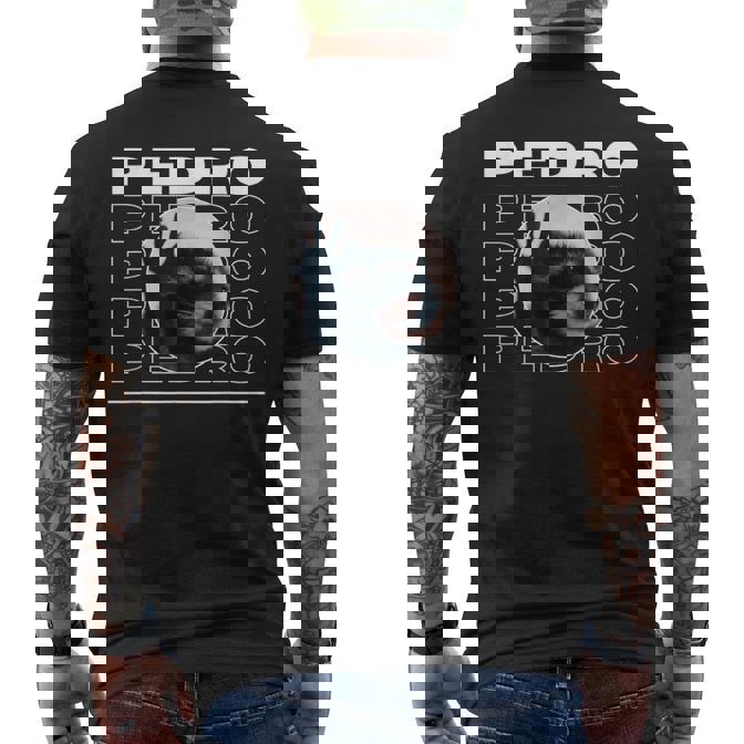 Pedro Dancing Raccoon Meme Men's T-shirt Back Print | Mazezy