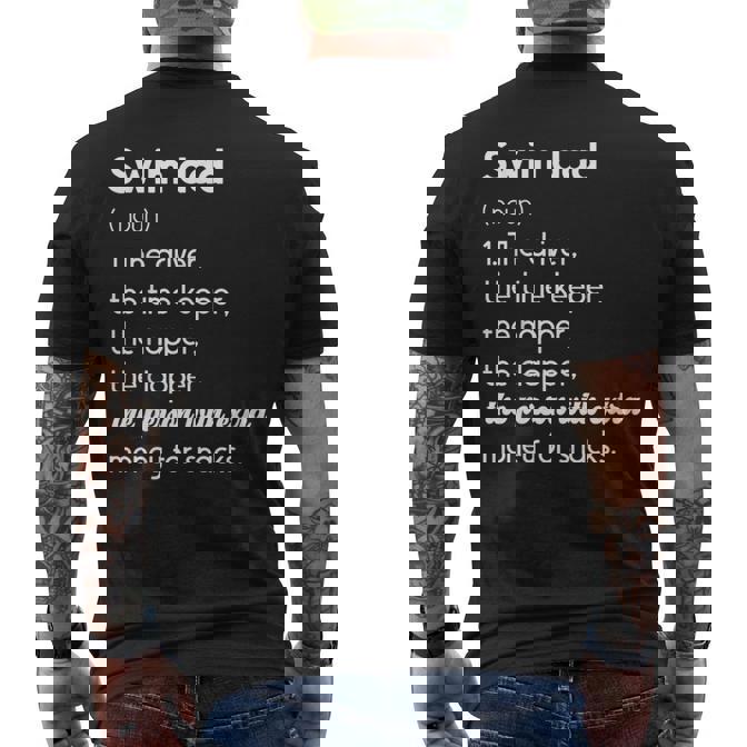 Swim Team Grandpa Papa Swimming Meet Swimmer Men's Back Print T-shirt ...