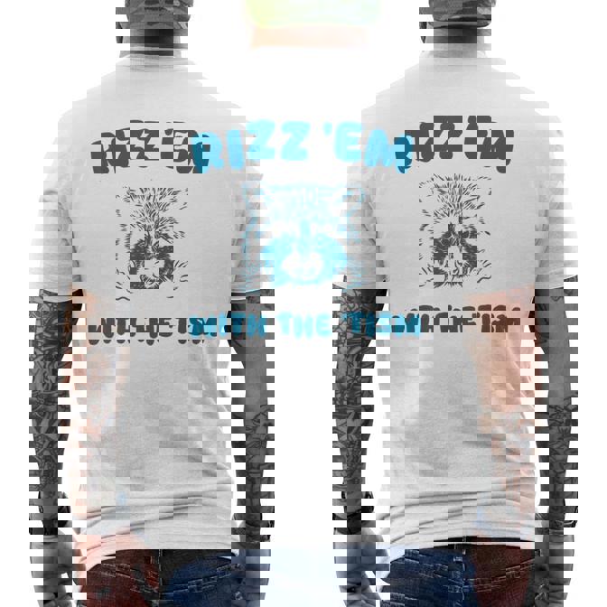 Autism Rizz Em With The Tism Meme Autistic Opossum Men's T-shirt Back ...