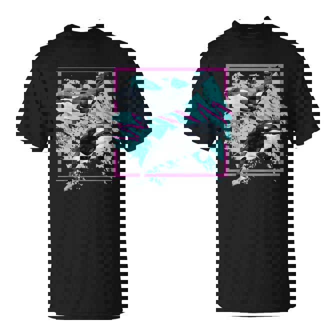 Save Whales 90S Orca Ocean Animals Chart Mammals Guide Eco Men's T ...