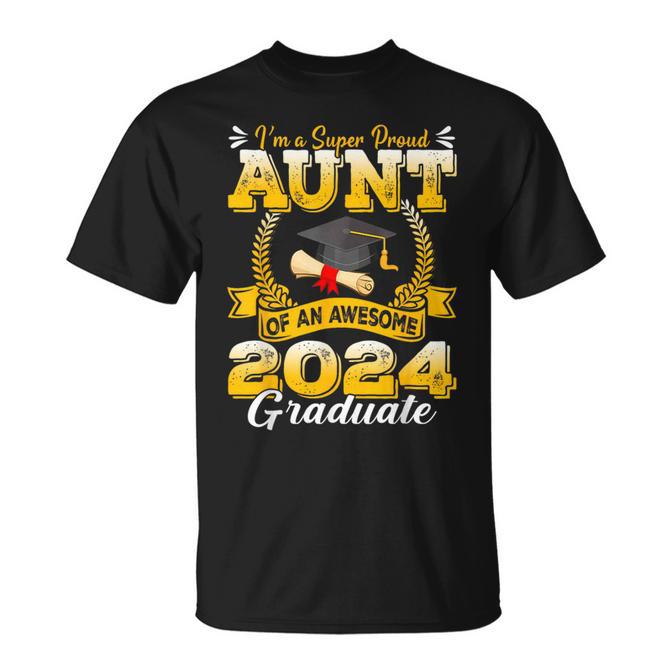 Super Proud Mother Of 2024 Graduate Awesome Family College T-Shirt | Mazezy