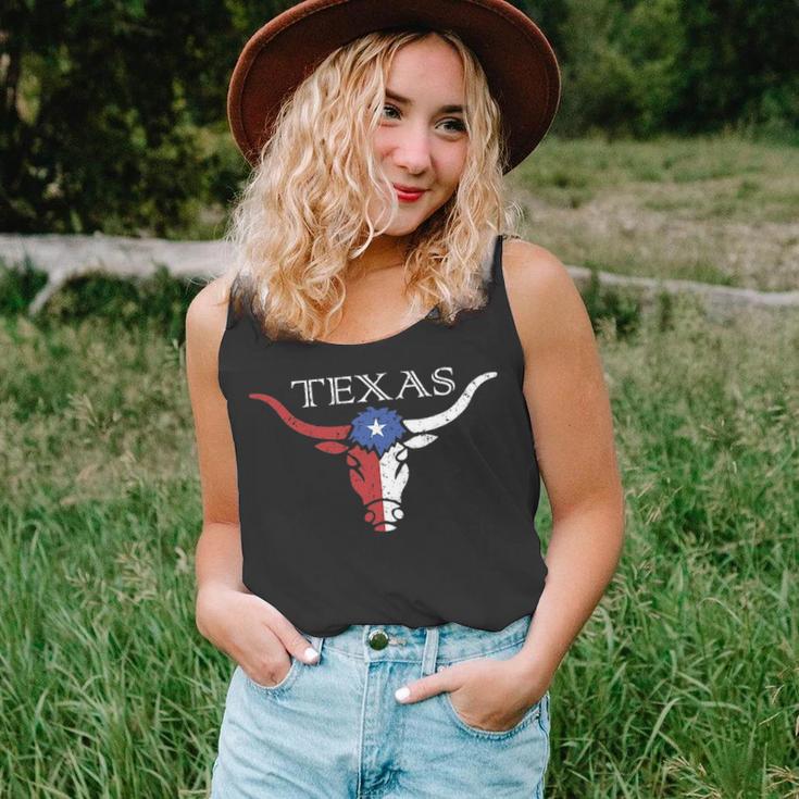 Vintage Texas Longhorn Bull Flag Icon Tank Top | Mazezy