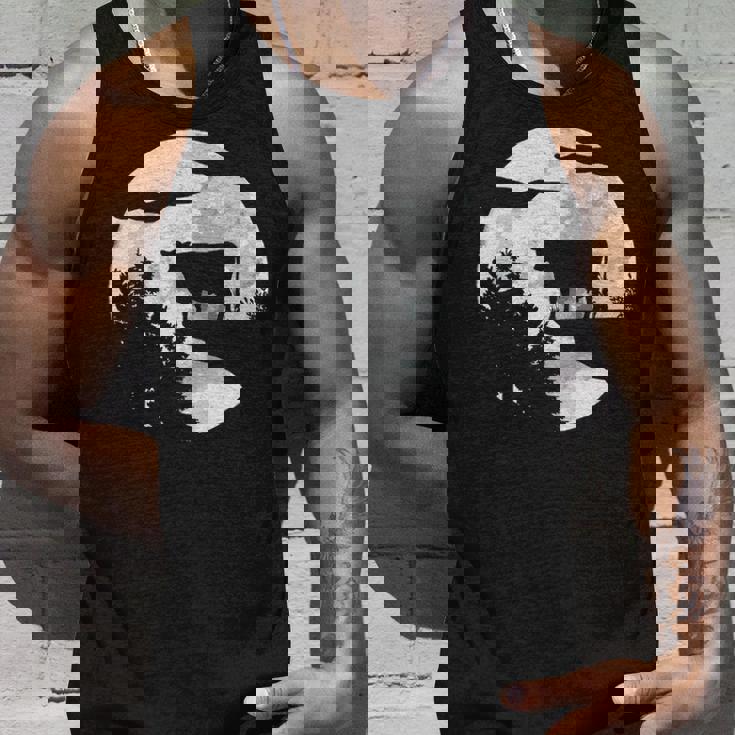 Cow Silhouette Night Sky Cow Meadow Farm Cows Tank Top | Mazezy