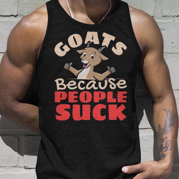 Goats Because People Suck Farm Animal Goat Tank Top | Mazezy