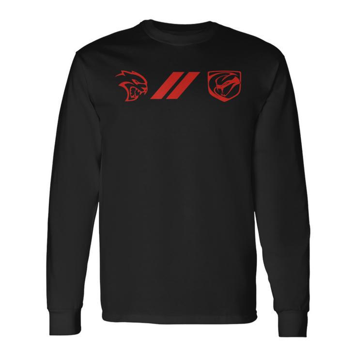 Dodge Hellcat Viper Logo Long Sleeve T-Shirt - Monsterry