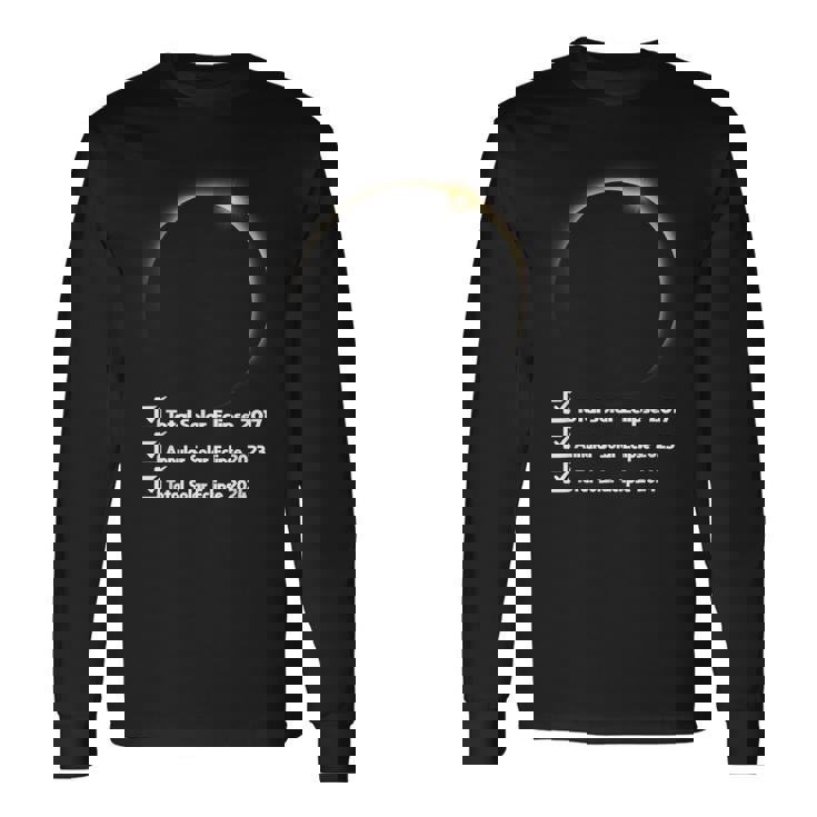 Eclipse Checklist Total Solar Eclipse 2024 Annular Eclipse Long Sleeve ...