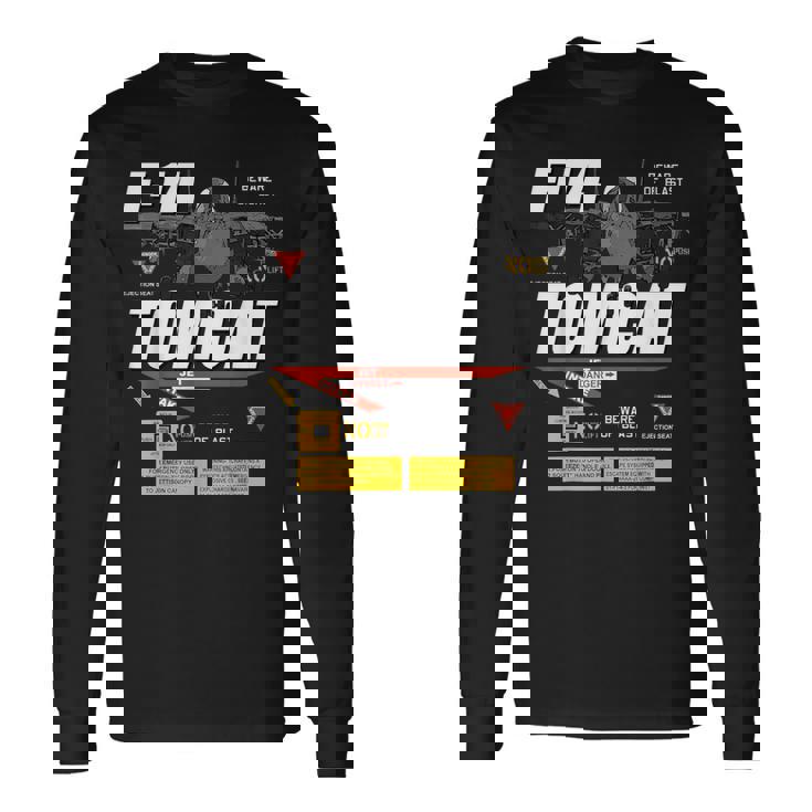 F-14 Tomcat Naval Fighter Jet Diagram Graphic Long Sleeve T-Shirt ...