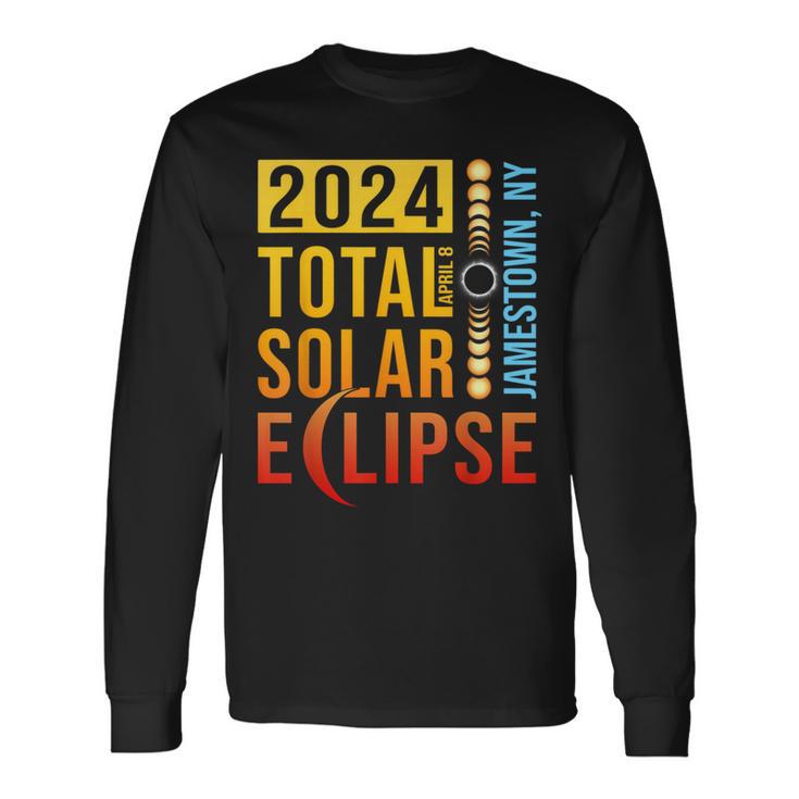 Jamestown New York Total Solar Eclipse 2024 Long Sleeve T-Shirt - Seseable