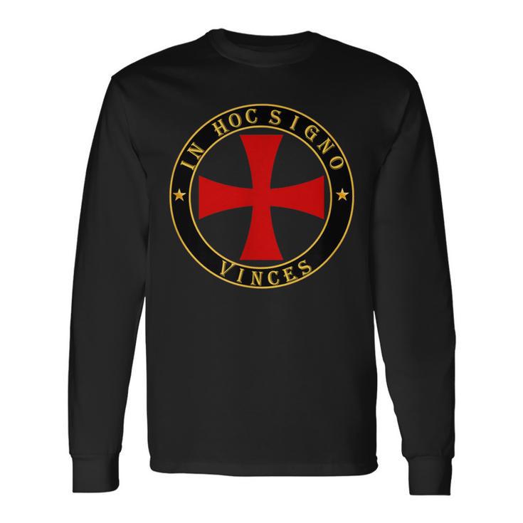 Knights Templar Cross In Hoc Signo Vinces Templar Crusaders Long Sleeve ...