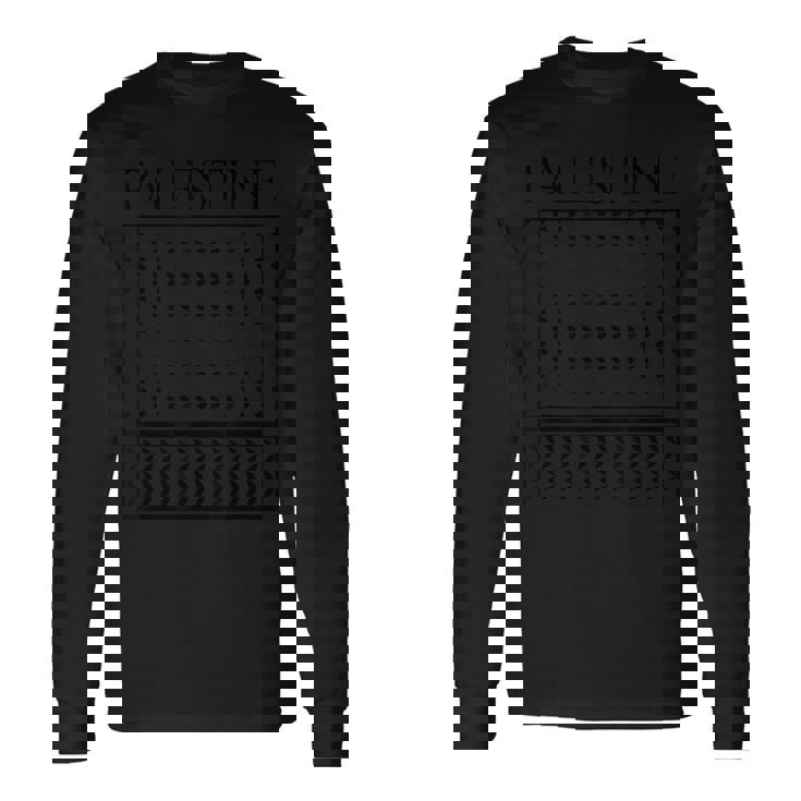 Kufiya Palestine Keffiyeh Flag Long Sleeve T-Shirt - Seseable