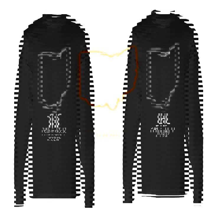 Map Of Ohio Path Of Totality 4824 Total Solar Eclipse Long Sleeve T ...