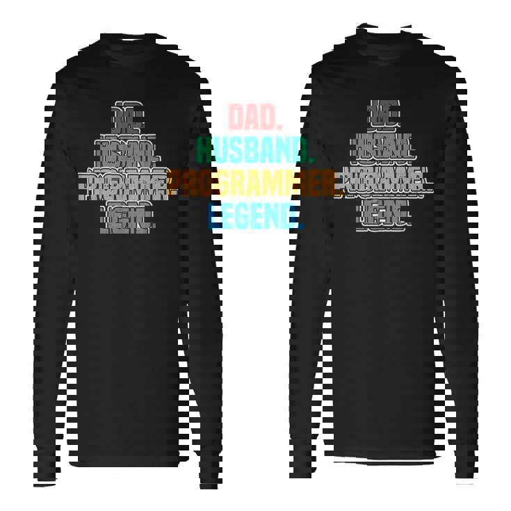 Programmer Dad Nerdy Computer Geeky Dad Database Papa Jokes Long Sleeve ...