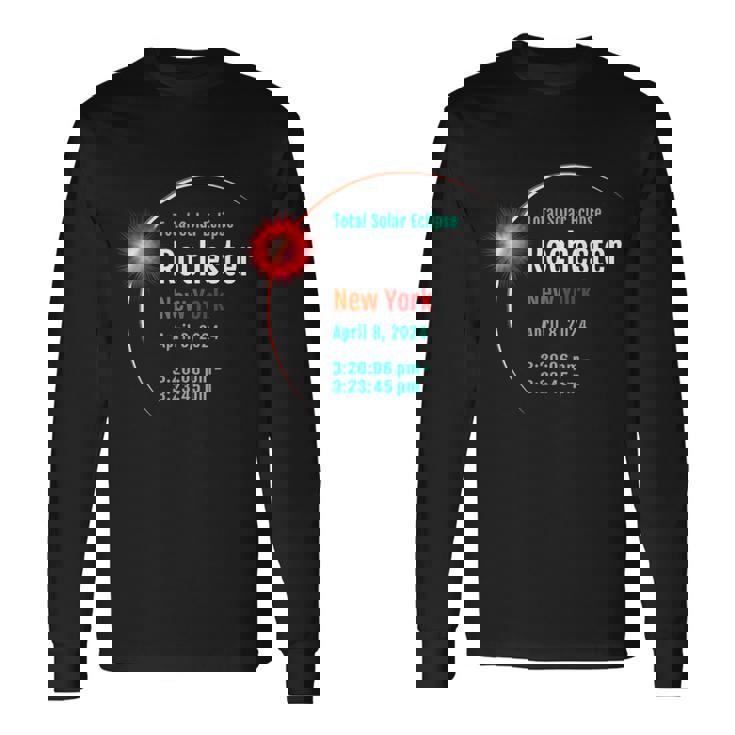 Rochester New York Ny Total Solar Eclipse 2024 Long Sleeve T-Shirt | Mazezy