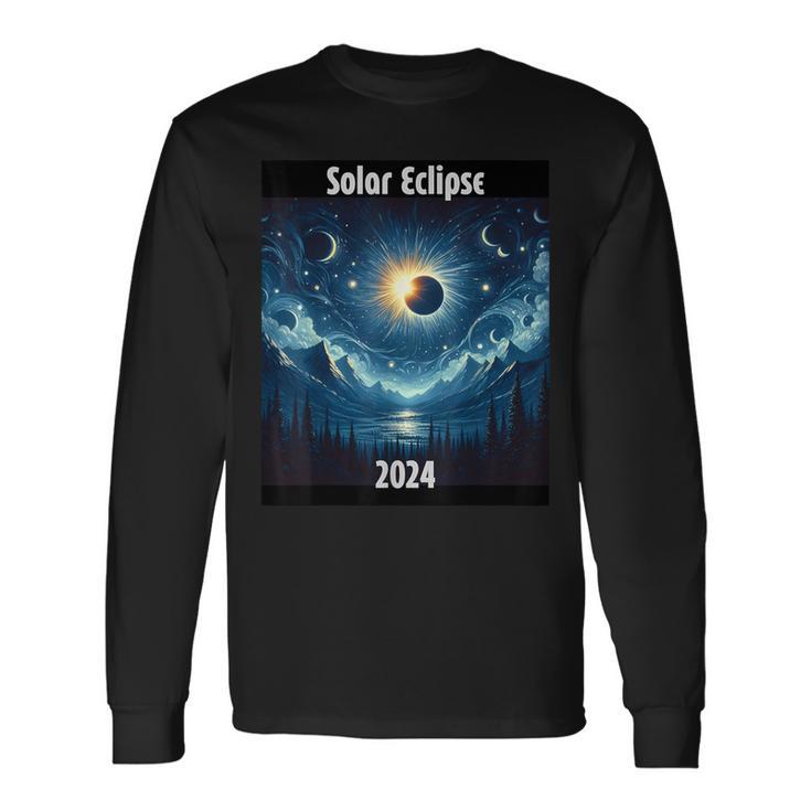 Solar Eclipse 2024 Starry Night Impressionist Solar Eclipse Long Sleeve ...