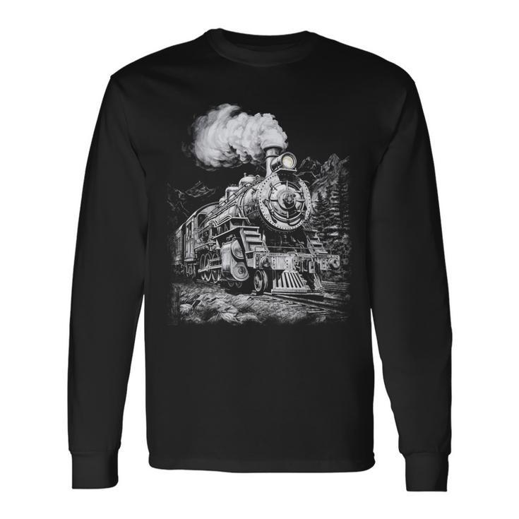 Steam Engine Train Steam Train Locomotive Vintage Train Men's T-shirt ...