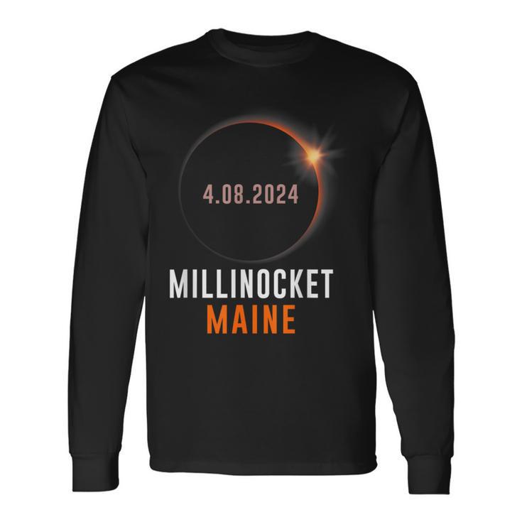 Total Solar Eclipse 2024 Totality Millinocket Maine Long Sleeve T-Shirt ...