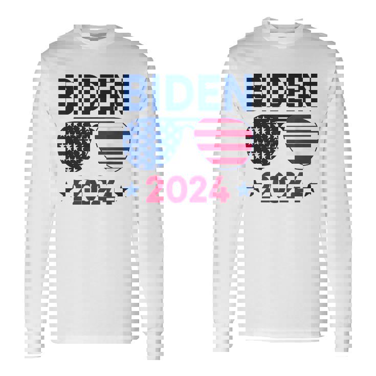 Joe Biden 2024 Sunglasses American Flag Re-Elect Campaign Long Sleeve T ...