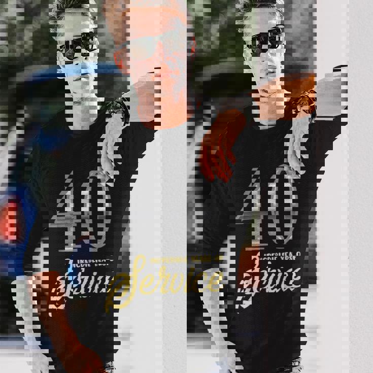 40 Years Of Service 40Th Employee Anniversary Appreciation Long Sleeve ...