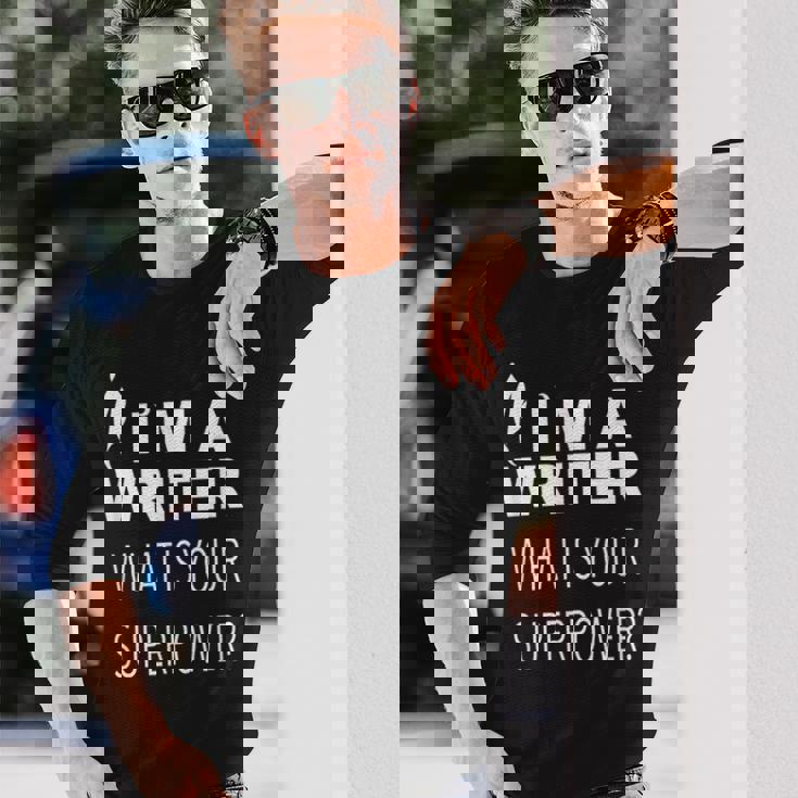 Soy Un Escritor Cuál Es Tu Superpoder Camiseta de manga larga - Regaloses