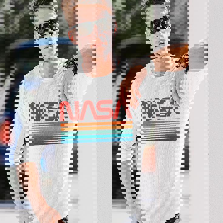 60S 70S Vintage Retro Nasa Worm Logo Vintage Nasa Logo Long Sleeve T ...