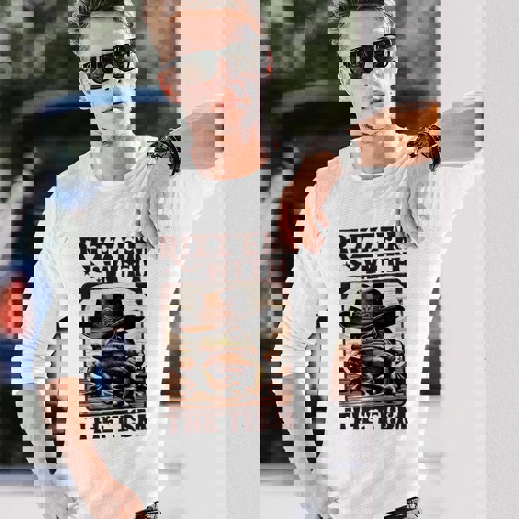 Autism Rizz Em With The Tism Meme Autistic Frog Cowboy Long Sleeve T ...