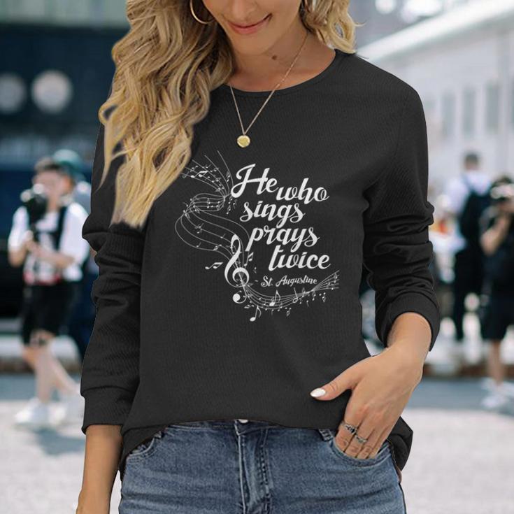 St Augustine Of Hippo Quotes Singers Gospel Music Catholic Long Sleeve ...