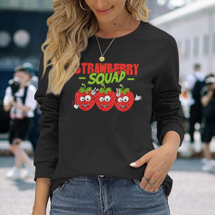 Strawberries Strawberry Squad Fruit Lover Long Sleeve T-Shirt - Seseable