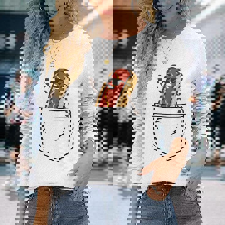 Hotdog In A Pocket Meme Grill Cookout Barbecue Joke Long Sleeve T-Shirt ...