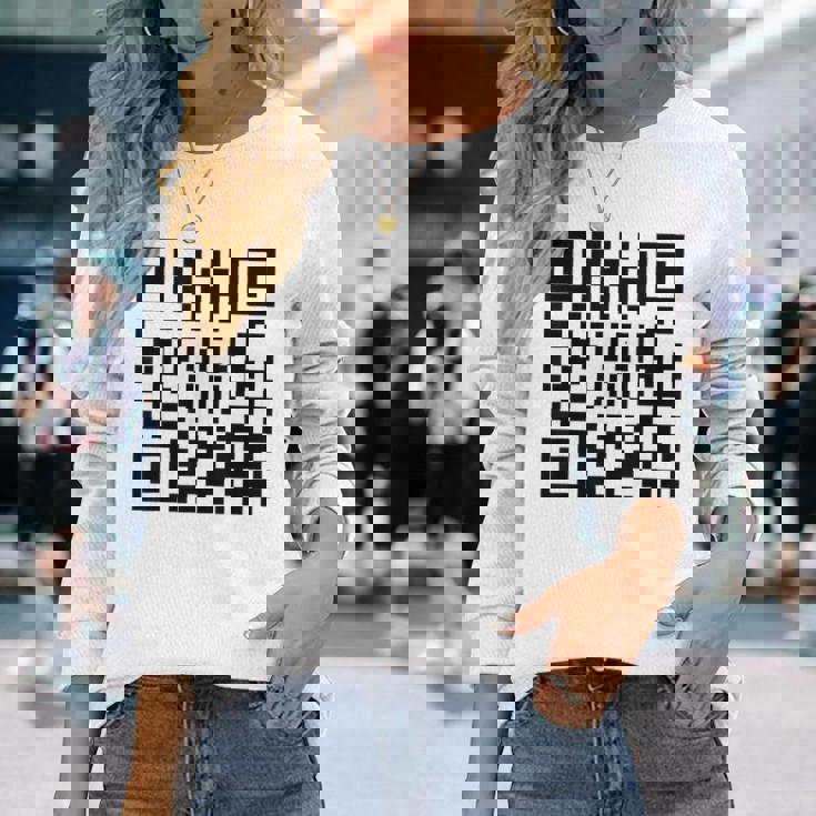 Qr Code F-Ck Qr Code For Women Long Sleeve T-Shirt - Seseable