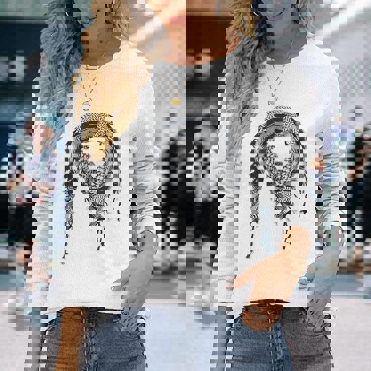 Scarf Palestine Keffiyeh Long Sleeve T-Shirt - Monsterry