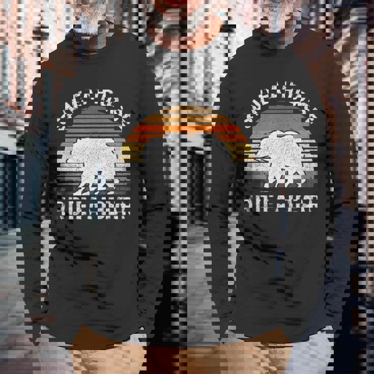 Bear Community Bear Flag Gay Bear Pride Long Sleeve T-Shirt - Seseable