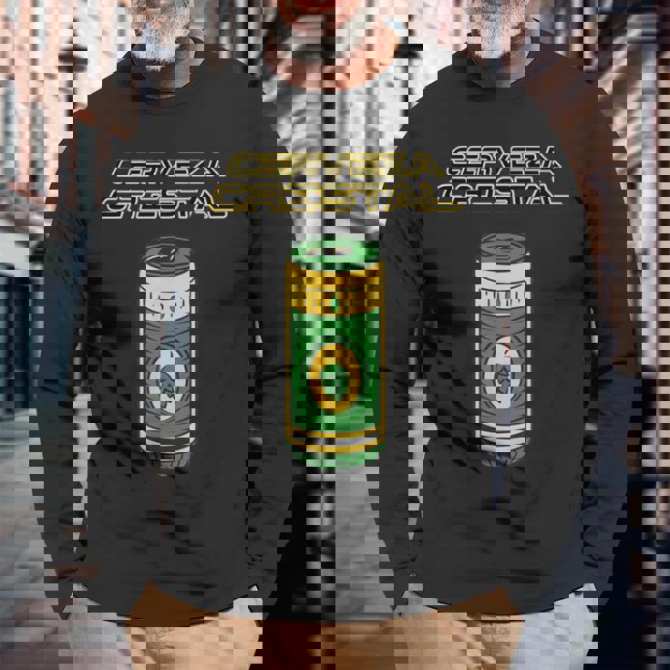 Cerveza Cristal Meme Product Placement Long Sleeve T-Shirt - Monsterry