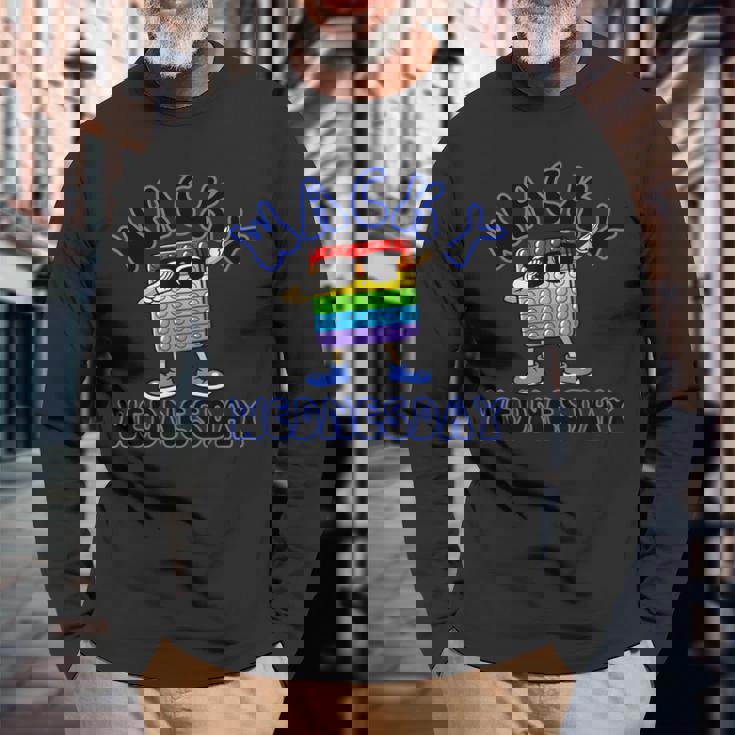 Classic Wacky Wednesday Dabbing Pop It Mismatch Long Sleeve T-Shirt ...