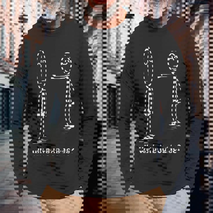 Why The Long Face Stickman Costume Stick Figure Long Sleeve T-Shirt - Monsterry