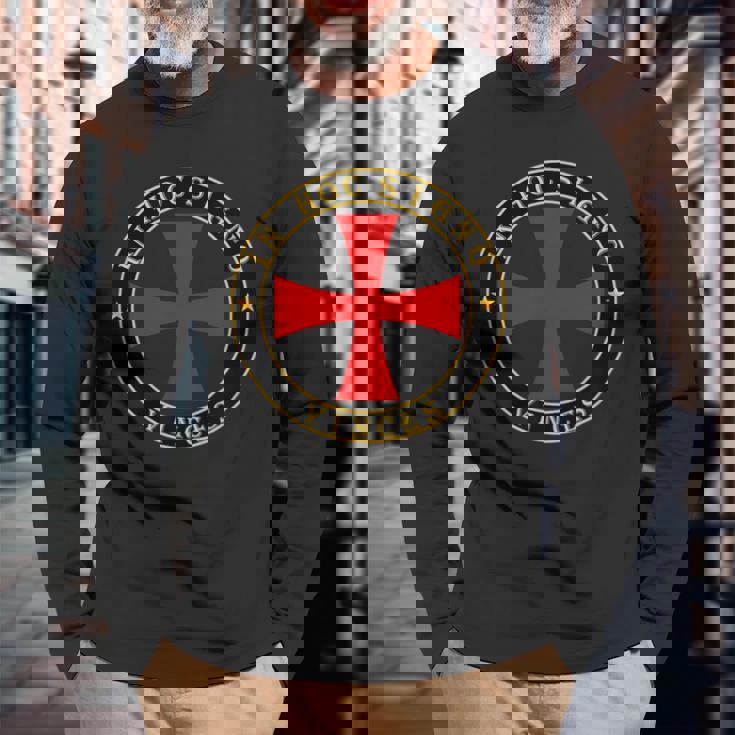 Knights Templar Cross In Hoc Signo Vinces Templar Crusaders Long Sleeve ...