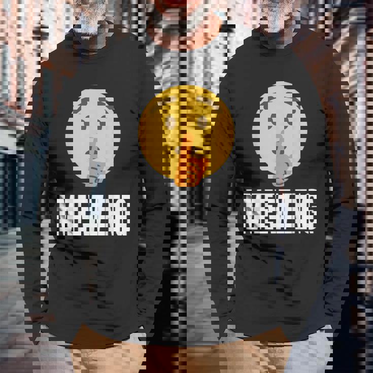 Mewing Quiet Meme Joke Long Sleeve T-Shirt - Seseable