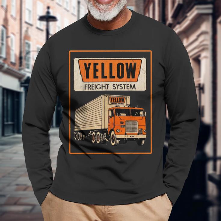 Retro Yellow Freight 1980S Vintage Trucking For Trucker 80S Long Sleeve ...