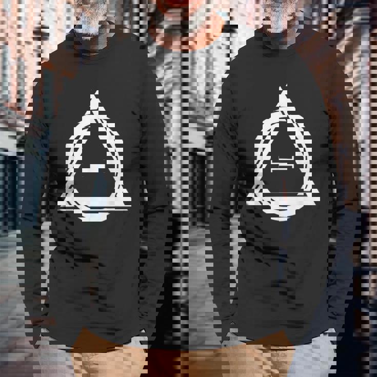 Therian Symbol Quadrobics Sport Sign White Long Sleeve T-Shirt - Monsterry