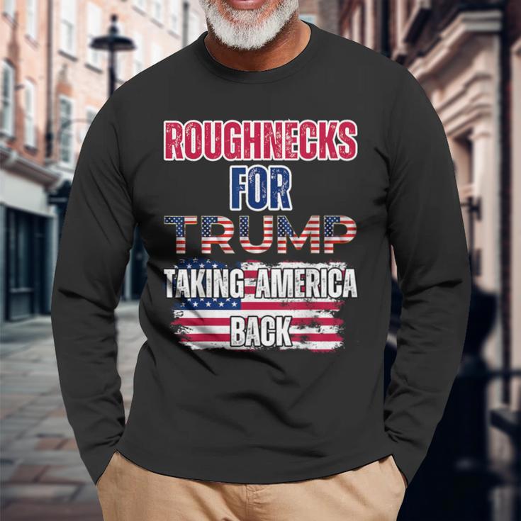 Roughnecks For Trump Blue Collar Conservative Oil Rig Hand Long Sleeve ...